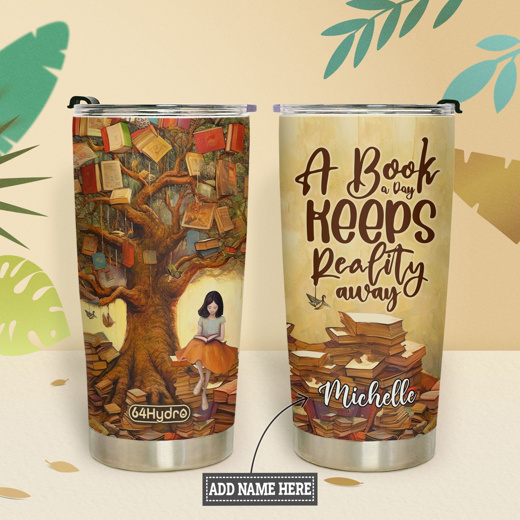 A Book A Day Keeps Reality Away HHLZ270623396 Stainless Steel Tumbler ...