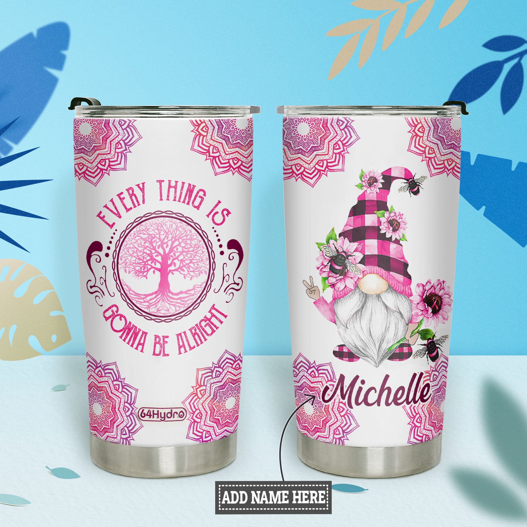 Pink Gnome BRC Tree Of Life ABLZ1609011Z Stainless Steel Tumbler – 64Hydro