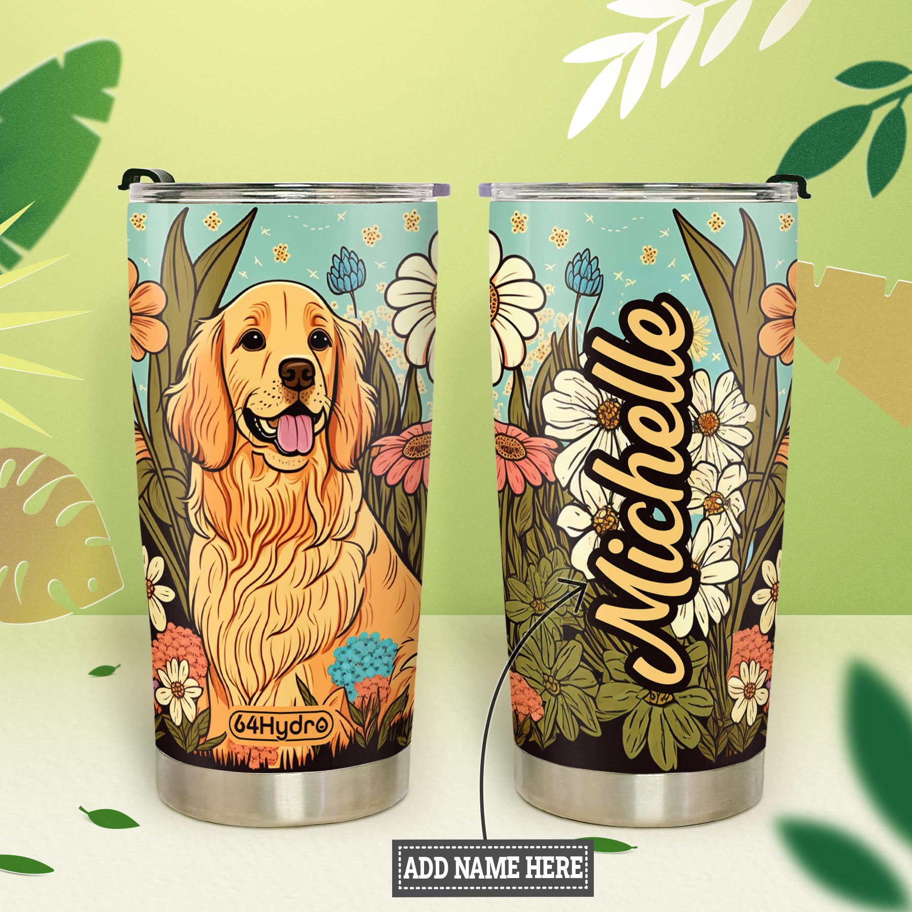 Retro Golden Retriever HTRZ12096150SD Stainless Steel Tumbler – 64Hydro